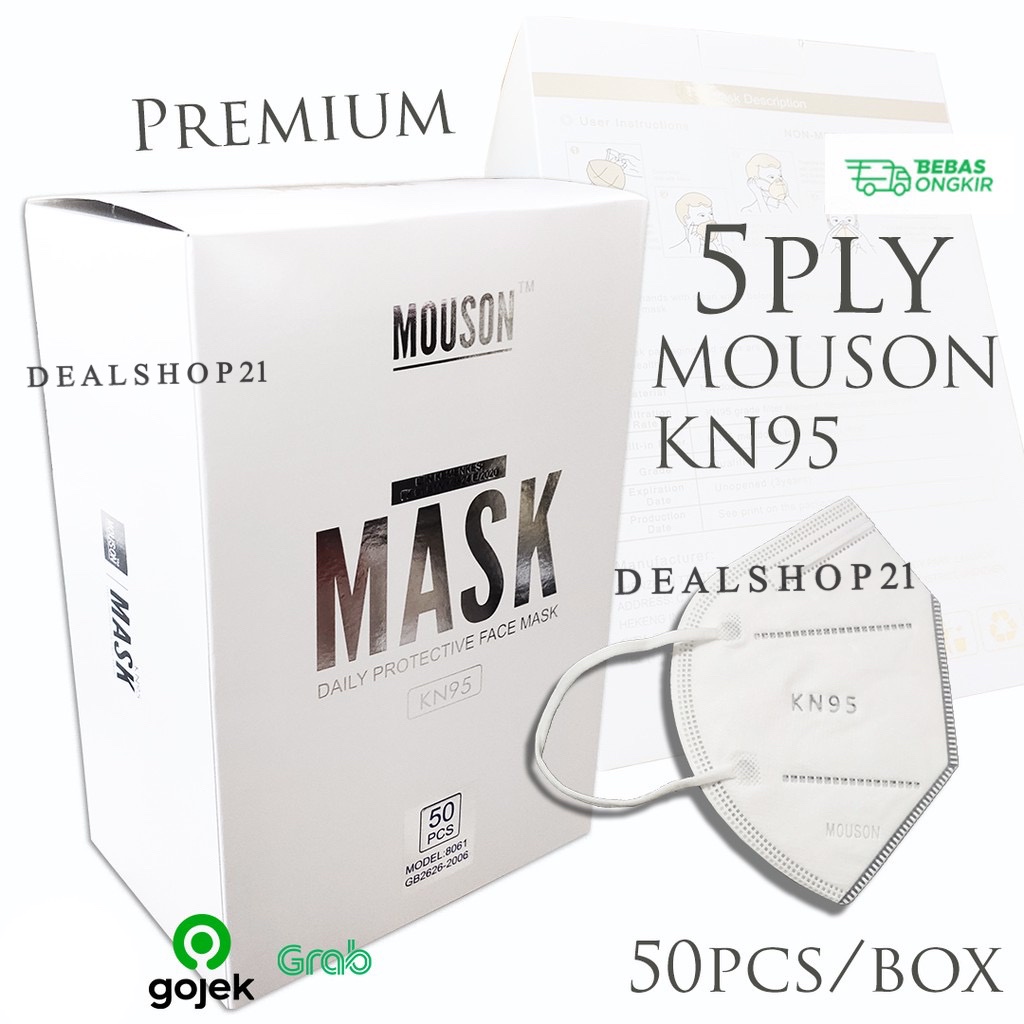 Jual MASKER KN95 MOUSUN 5PLY, 1 BOX ISI 50pcs | Shopee Indonesia