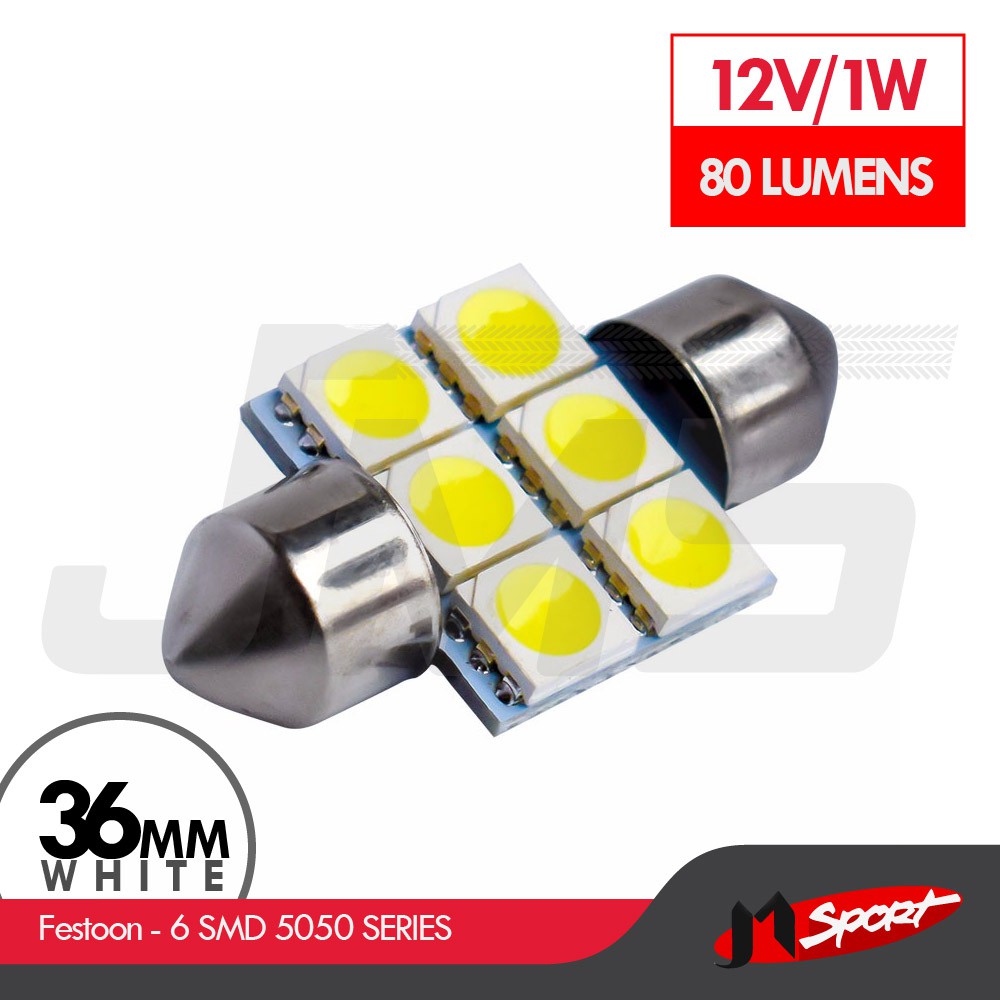 Jual Lampu LED Mobil Kabin / Plafon / Festoon / Double Wedge 6 SMD 5050 ...