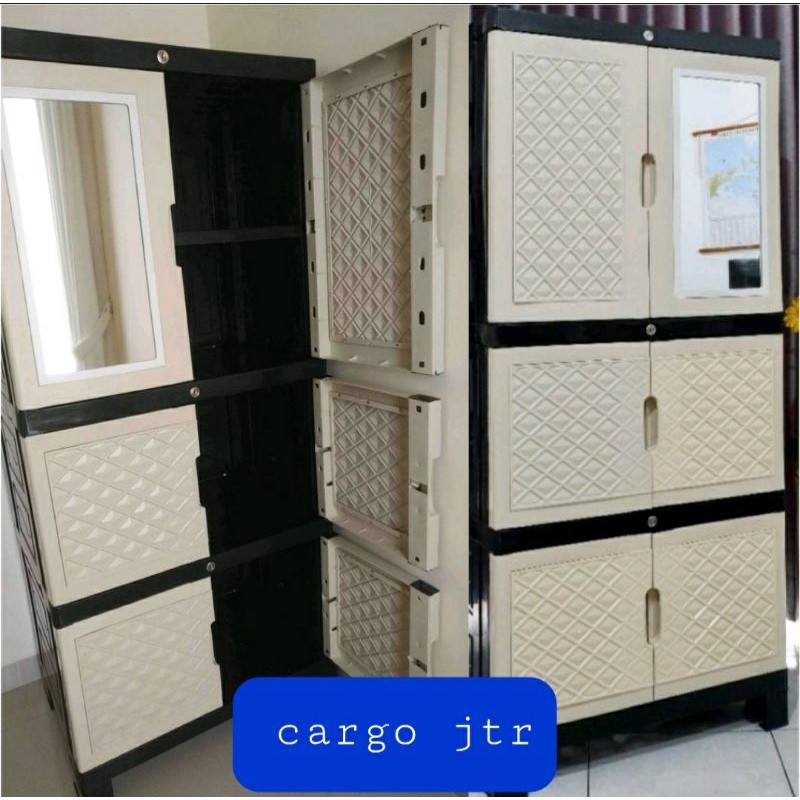 Jual LEMARI PLASTIK JUMBO AQUOSE PLUS KACA VIA CARGO | Shopee Indonesia