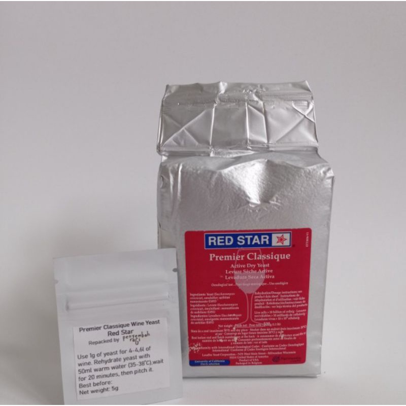 Jual Red Star Premier Classique Wine Yeast, Repacked 5g | Shopee Indonesia