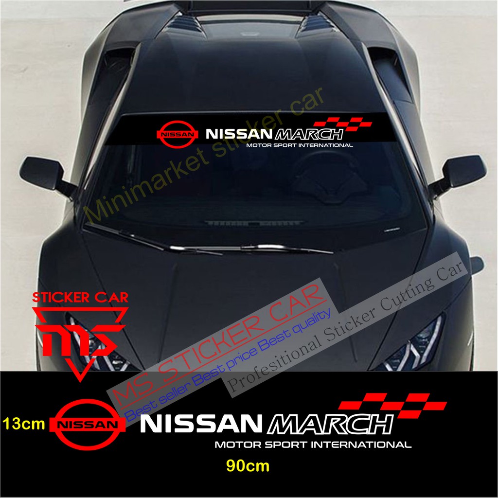 Jual stiker sticker mobil nissan march international motorsport kaca ...