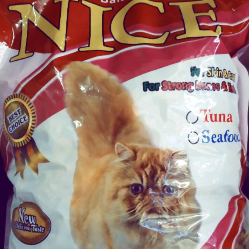 Jual Nice makanan kucing rasa ikan tuna bentuk ikan/donat 1 kg | Shopee ...