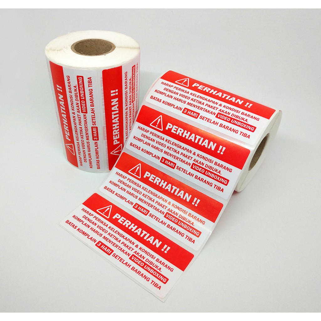 Jual 500pcs/roll Sticker Perhatian Video Unboxing Label Pengiriman Ol ...