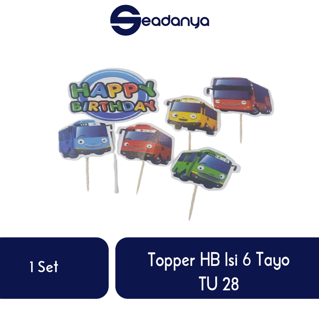 Jual Topper HB Isi 6 Tayo TU 28/Topper Tayo/Topper Cake/Topper/Hiasan ...