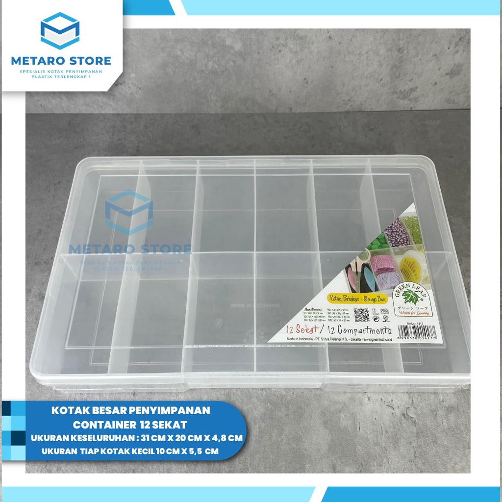Jual Metaro Kotak Plastik Besar Tempat penyimpanan serbaguna 12 sekat ...
