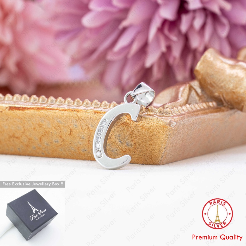 Jual Liontin Huruf Nama Inisial Perak Asli 925 Silver Lapis Emas Putih ...