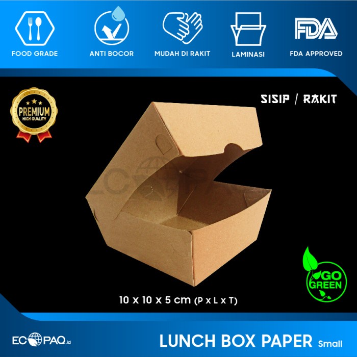 Jual Lunch Box - KRAFT COKLAT - Model Rakit - S (50 pcs) | Shopee Indonesia