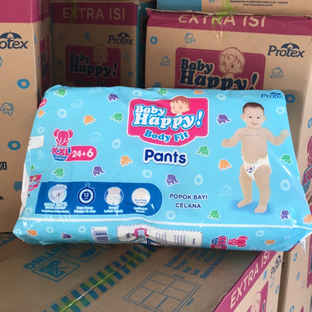 Jual Popok Baby happy xxL 24+6 (1dus/4bungkus) | Shopee Indonesia