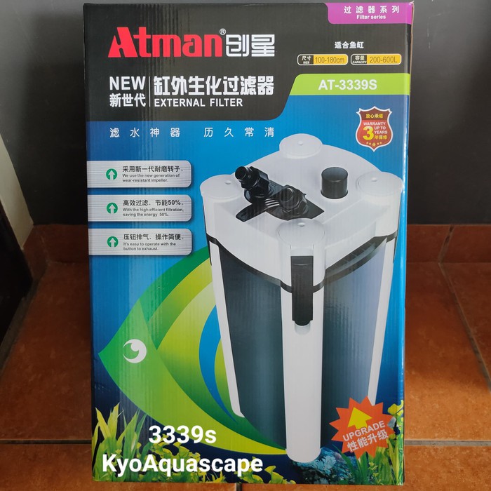 Jual Atman AT-3339S New Aquarium External Canister Filter | Shopee ...