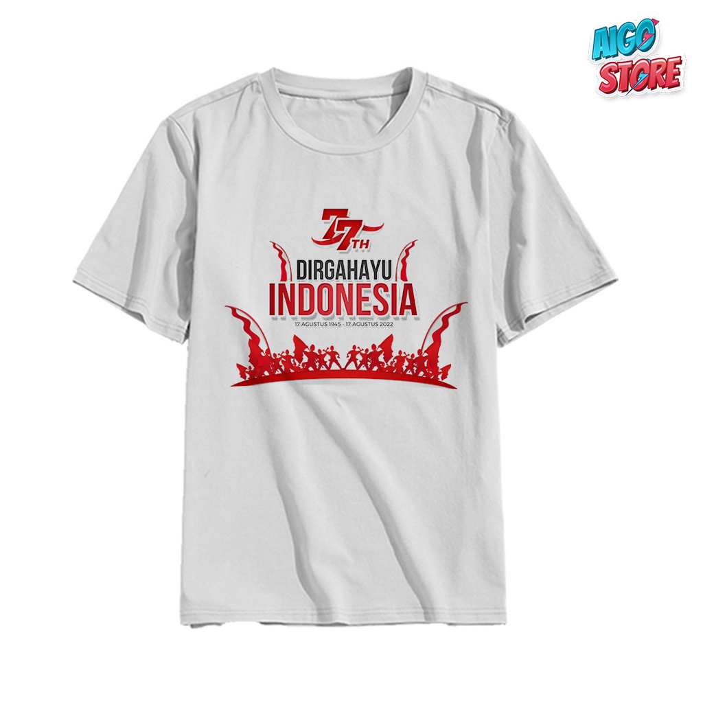 Jual Baju Kaos Kemerdekaan Indonesia 17 Agustus Pria dan Wanita 30's Cotton Combed Kaos Merah ...