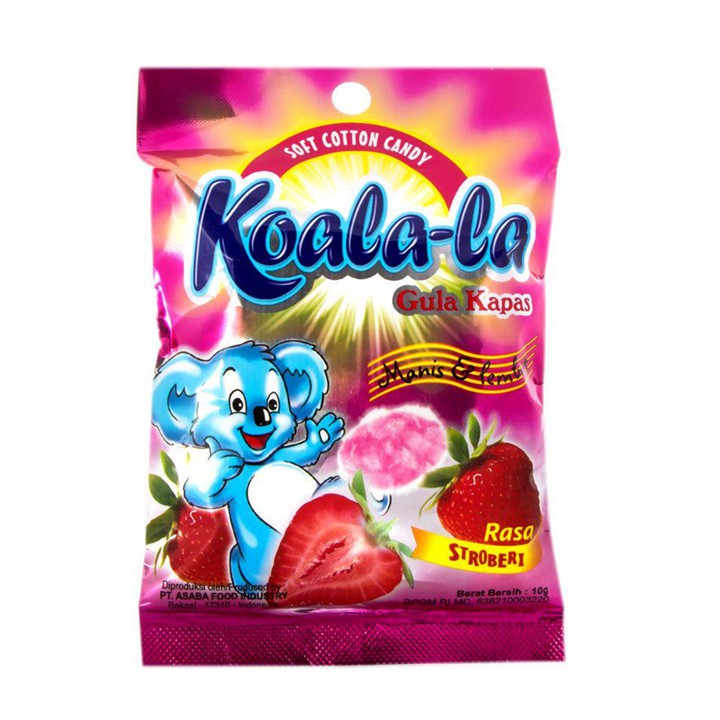Jual Koalala Gula Kapas Permen Strawberry 10 gr | Shopee Indonesia
