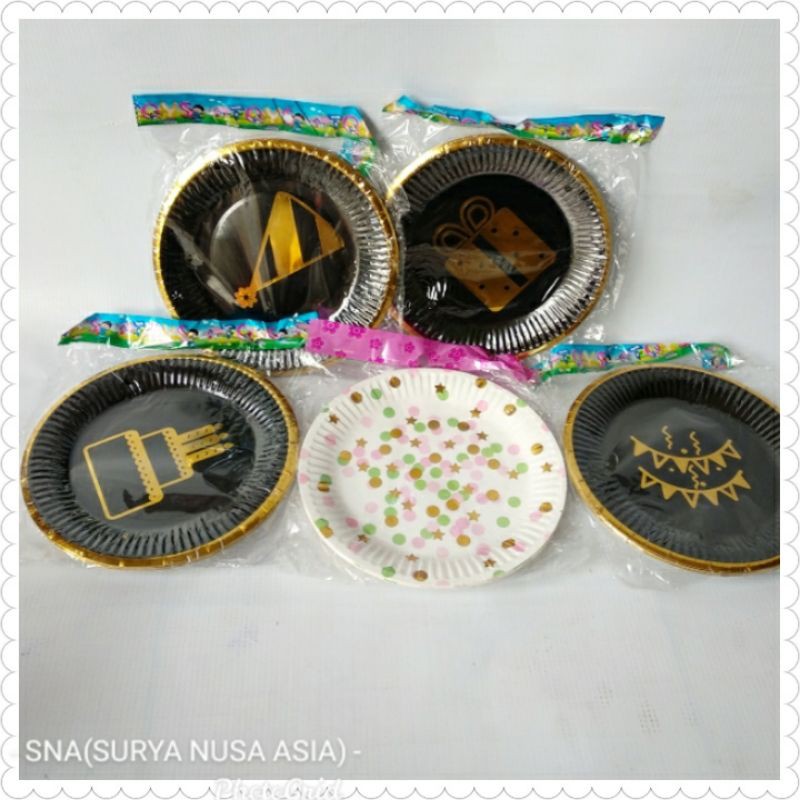 Jual PIRING PREMIUM TANGGUNG DIAMETER 18CM / PIRING KERTAS MEWAH ULANG TAHUN / PIRING KERTAS ...