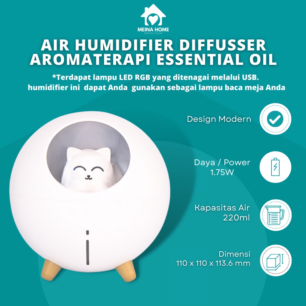 Jual AIR HUMIDIFIER DIFFUSSER + RGB LIGHT PELEMBAB UDARA AROMATERAPI ...