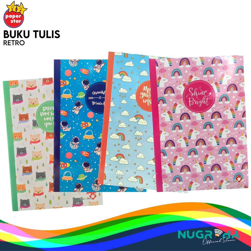 Jual BUKU TULIS BOXY 42 LEMBAR PAPERSTAR – RETRO | Shopee Indonesia