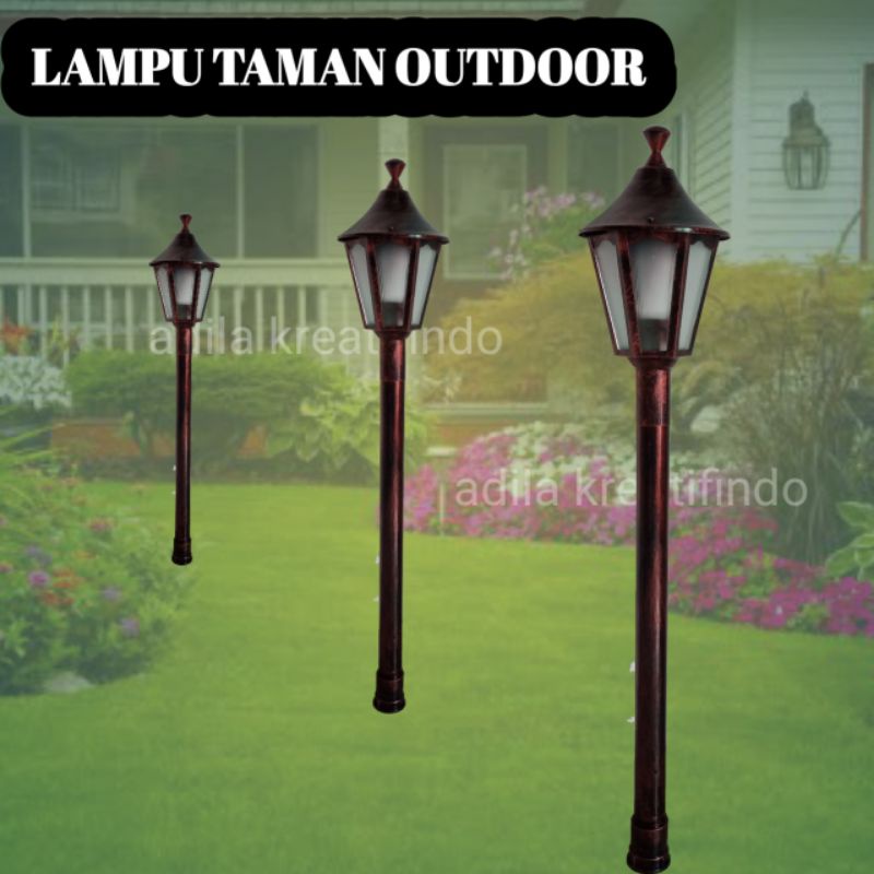 Jual lampu hias taman outdoor tiang besi lampu halaman rumah. | Shopee ...