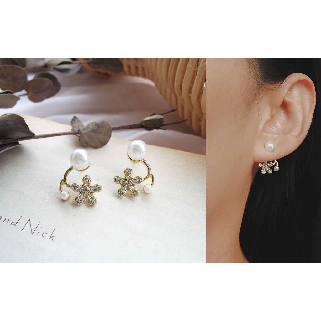 Jual ANTING BUNGA MUTIARA KRISTAL - 2274 | Shopee Indonesia