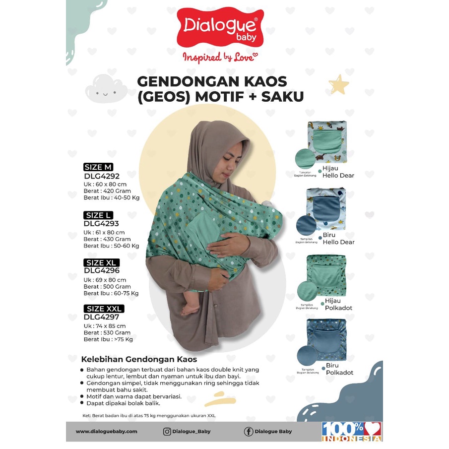 Jual Dialogue Baby Gendongan Kaos (GEOS) | Shopee Indonesia
