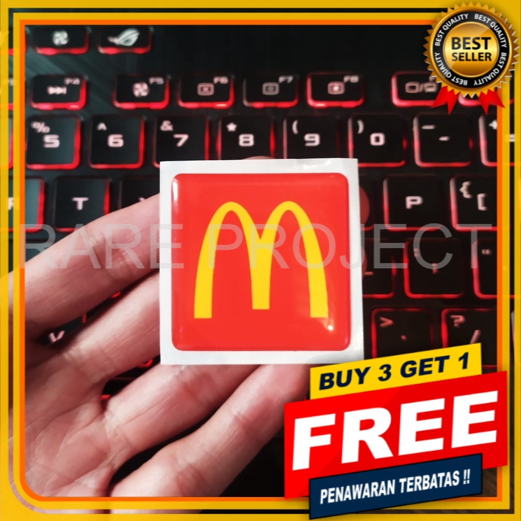 Jual LOGO MCD STICKER 3D RESIN LENTUR STIKER OUTDOOR STICKER TIMBUL ...