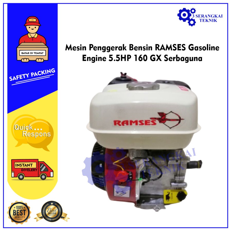Jual Mesin Penggerak Bensin RAMSES Gasoline Engine 5.5HP 160 GX Serbaguna | Shopee Indonesia