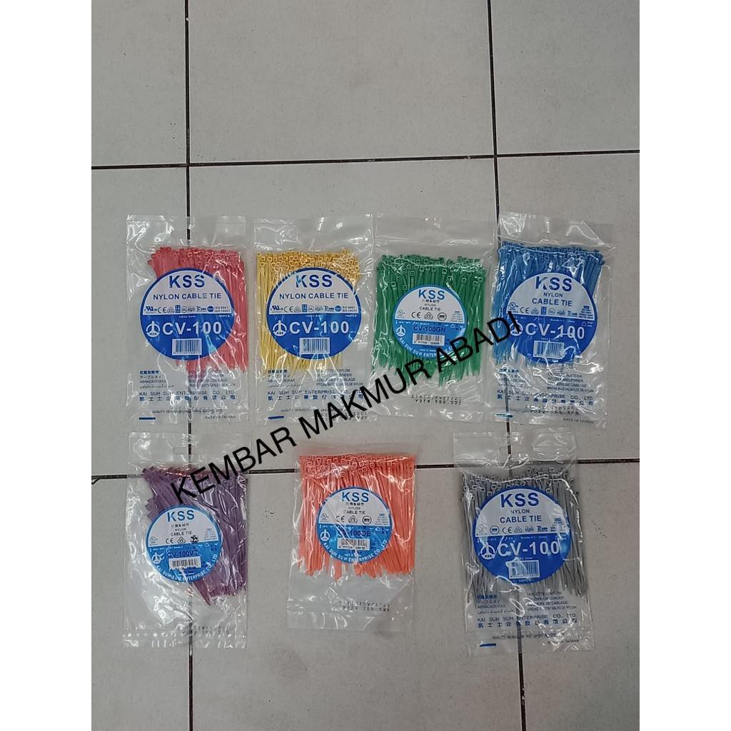 Jual Kabel Ties KSS CV 100 isi 100pcs warna /CV100x2.5 KSS warna - Merah | Shopee Indonesia