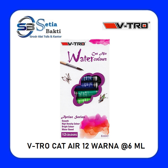 Jual V-TRO Cat Air 12 Warna @ 6 ml - VTRO 12 Water Colour - 1 Pcs ...