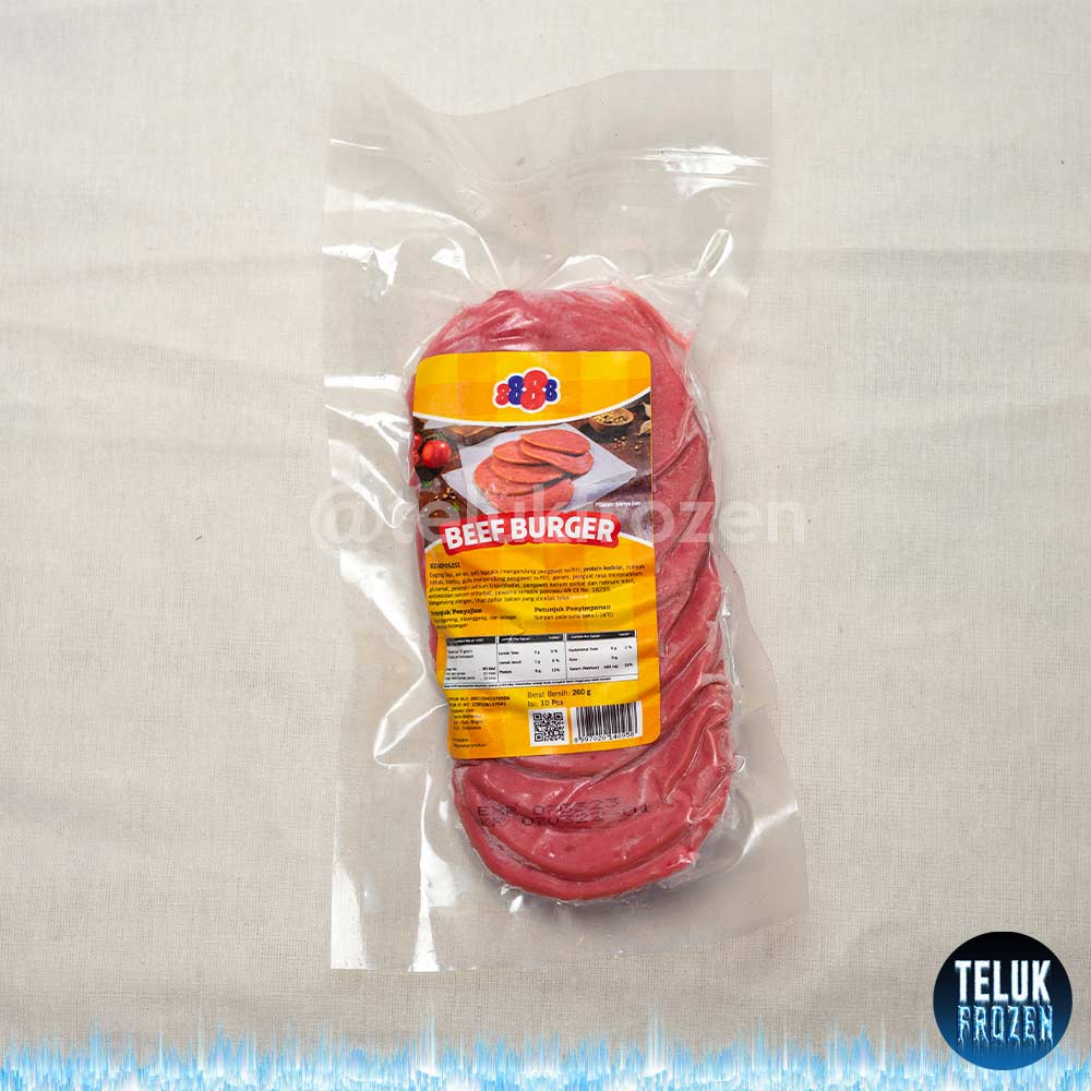 Jual Beef burger 88 / 888 isi 10 pcs slice / 8888 daging sapi isian ham ...