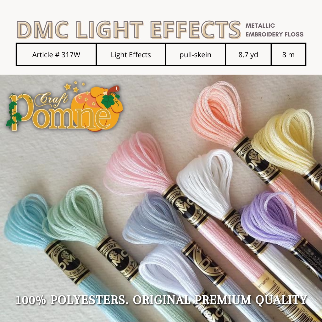 Jual DMC EMBROIDERY FLOSS ART 317W JEWEL LIGHT EFFECTS GLITTER METALLIC | Benang Sulam Katun DMC ...