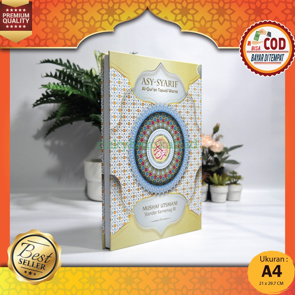 Jual (UKURAN BESAR - 21x30cm) Mushaf Alquran Asy Syarif A4 Besar HC Tajwid Warna Al Quran ...