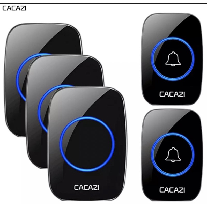 Jual Bel Pintu CACAZI Black 2 Button 3 Receiver Wireless Doorbell ...