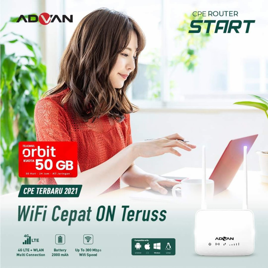 Jual Advan Router CPE Star Orbit Modem Wifi 4G Portable 2 antena ...