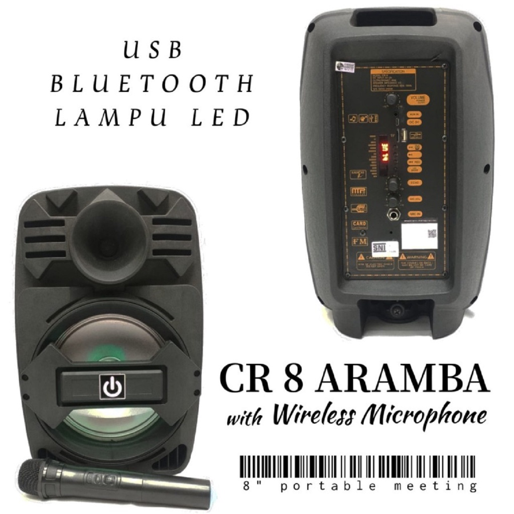 Jual SPEAKER AKTIF 8 INCH CRIMSON CR 8 ARAMBA USB BLUETOOTH | Shopee ...