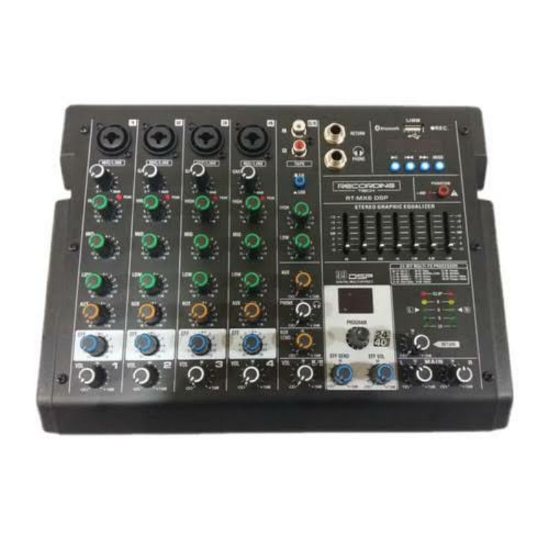 Jual Recording Tech RT-MX6 / RT MX6 / RTMX6 DSP Mixer 4 Channel ...