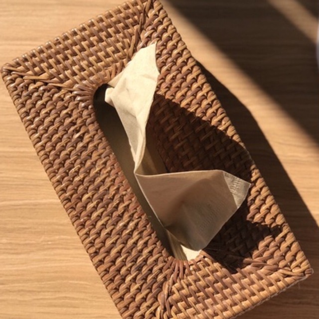 Jual Lombok Authentic | Tissue Box Rotan Kayu Kotak | Home Decoration ...