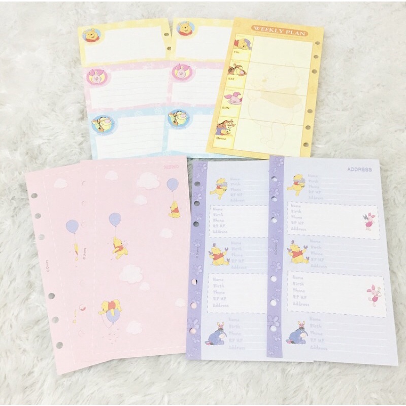 Jual Original Korea Winnie The Pooh Refill Kertas Diary Ordner Isi File ...
