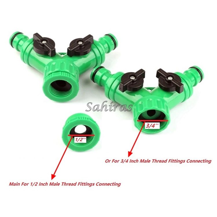 Jual Konektor Selang 3/4" & 1/2" Quick Connector Male 2 Ways Valve to ...