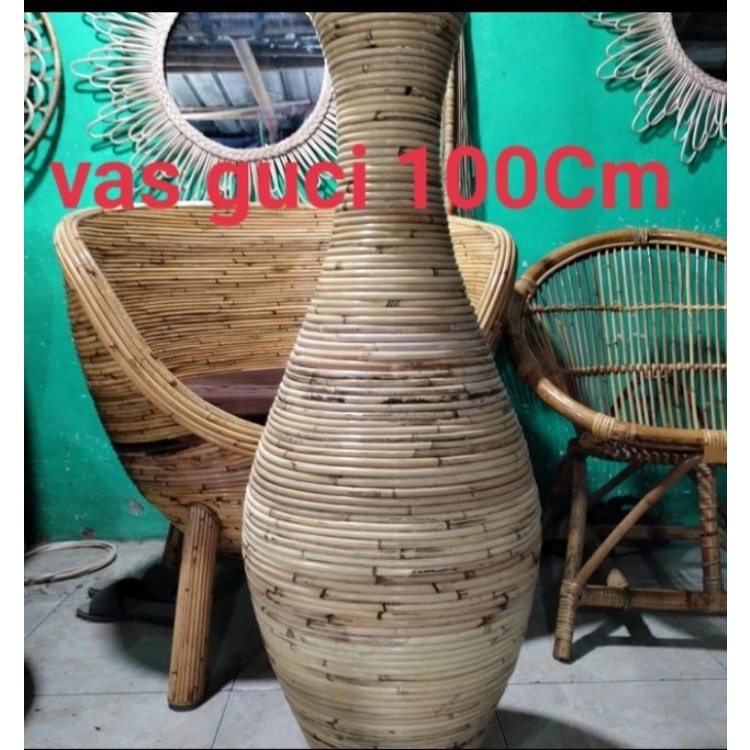Jual FAS BUNGA ROTAN FINISING MENGKILAP UKURAN TINGGI 100CM | Shopee ...