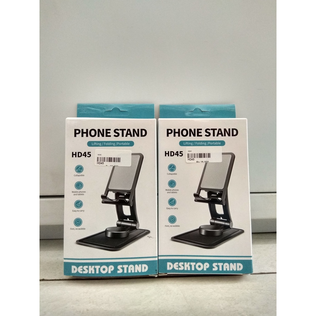 Jual Phone Stand HD45 Holder HP Stand meja 360 derajat | Shopee Indonesia