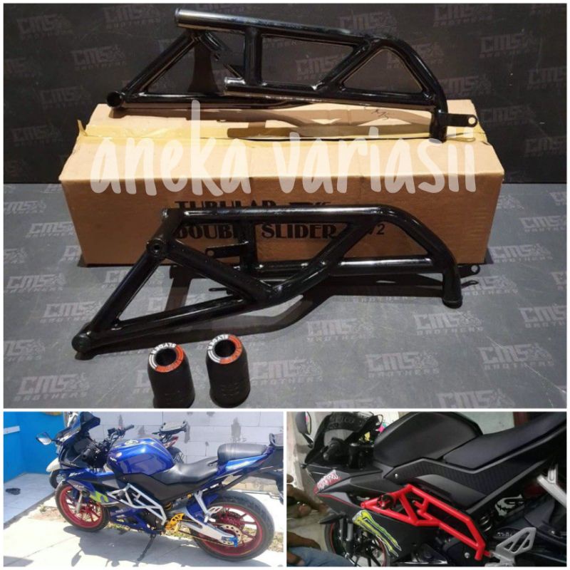 Jual crashbar/tubular yamaha R15 V3 plus jalu, pengaman body samping ...