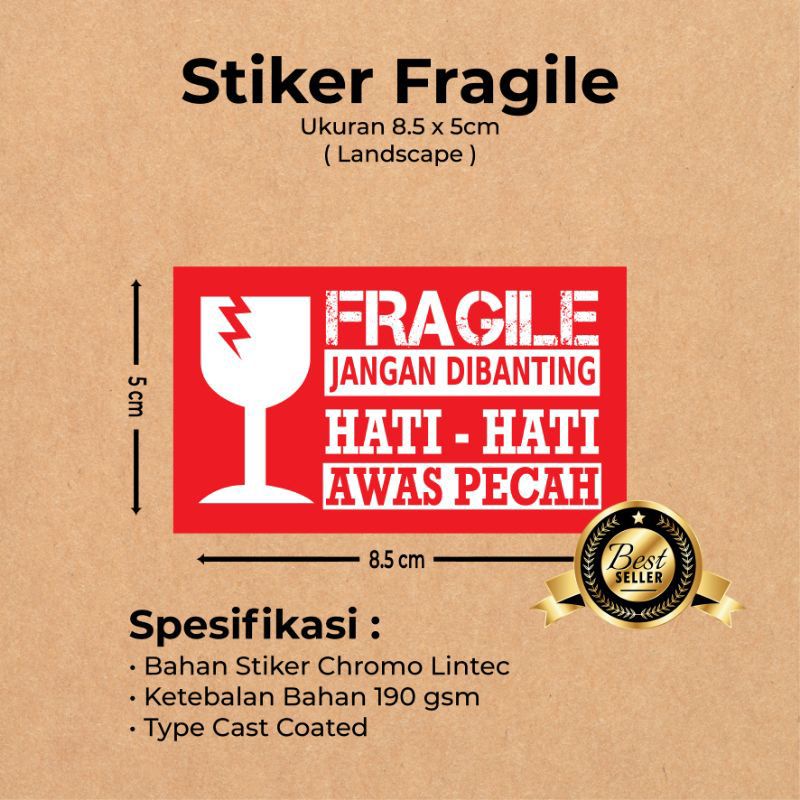 Jual Stiker Fragile uk ada di gambar harga perpcs | Shopee Indonesia