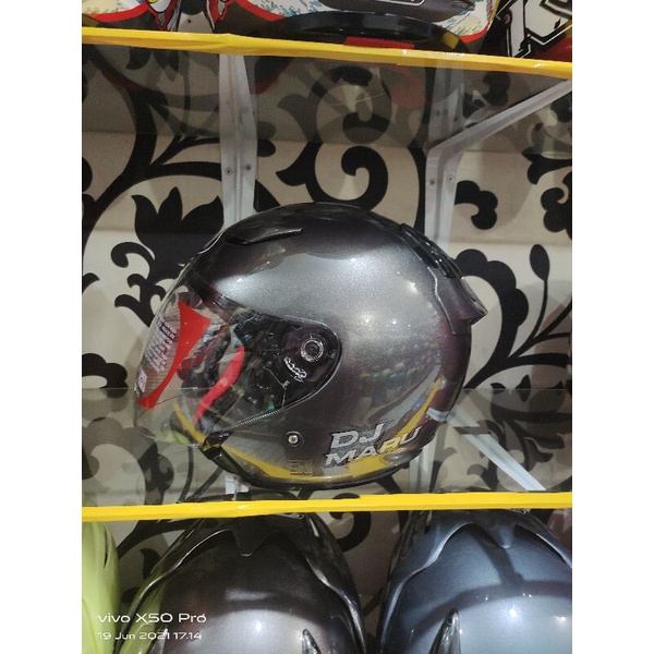 Jual HELM KYT DJ MARU ABU2 TUA/GUNMETAL | Shopee Indonesia