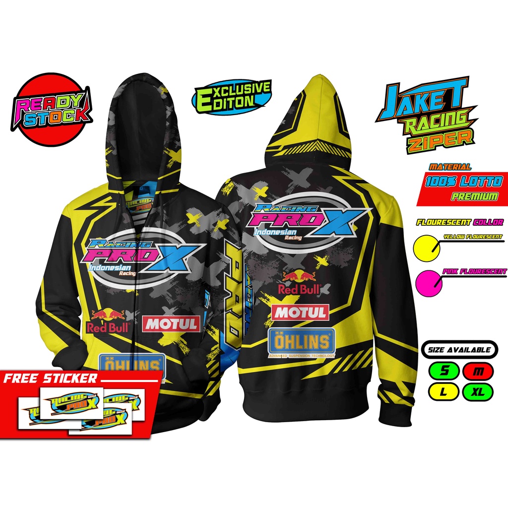 Jual JAKET ZIPPER RACING PRO X LIMITED EDITION EXCLUSIVE BLACK GEAR ...