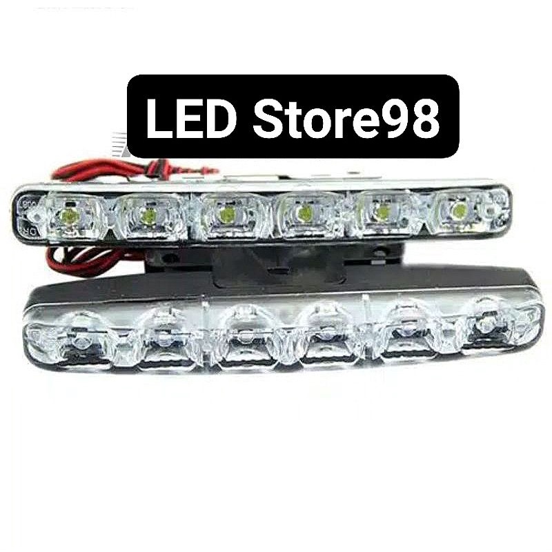 Jual Lampu LED DRL 6 mata universal DC 12 Volt | Shopee Indonesia