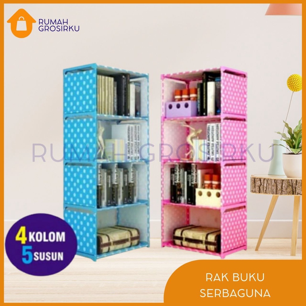 Jual RAK BUKU 4 SUSUN 5 TINGKAT 4 PIPA DENGAN PENUTUP BELAKANG - RAK ...