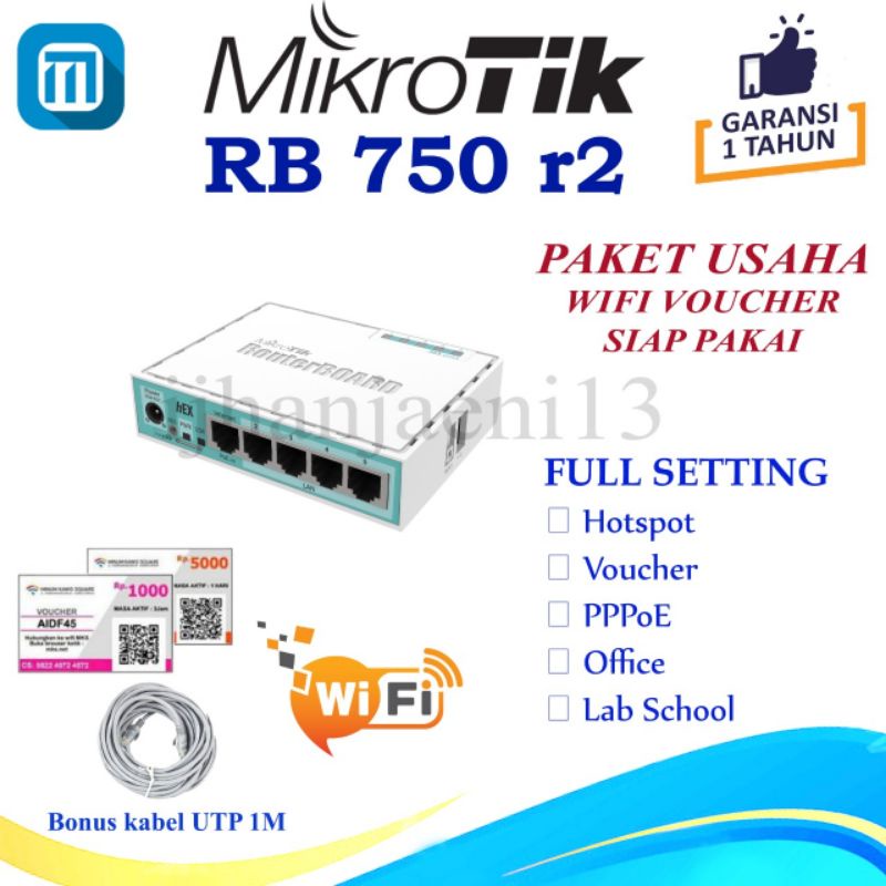 Jual Mikrotik RB750 r2 Full Setting paket usaha Voucher wifi | Shopee ...
