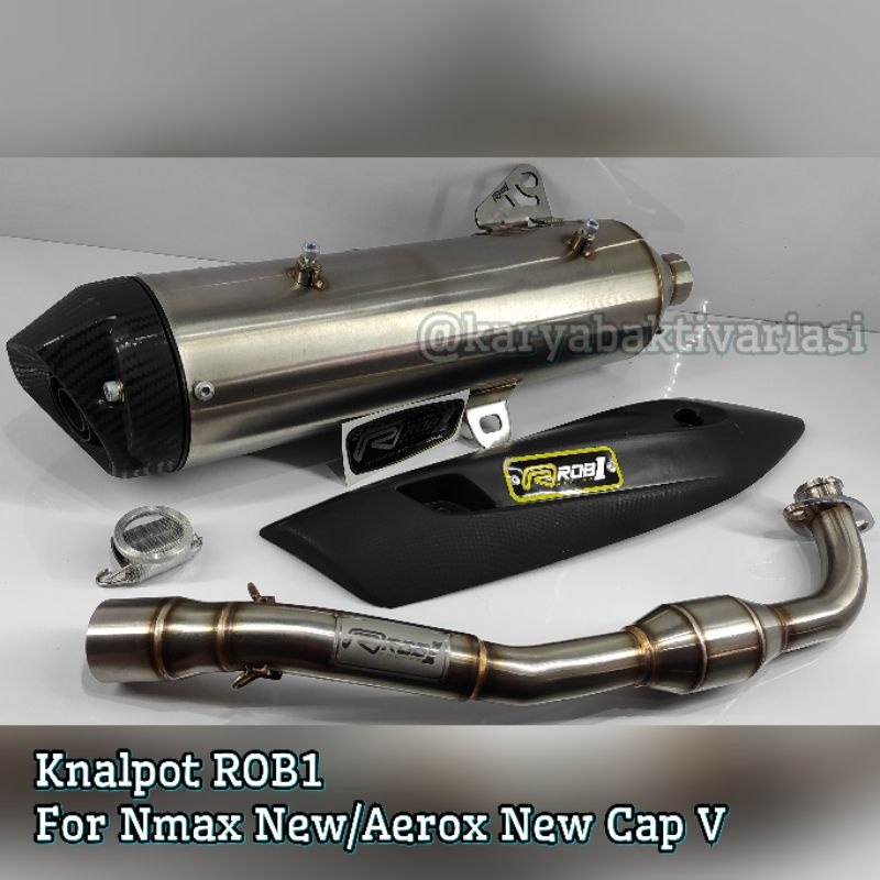 Jual Knalpot Rob1 Nmax New / Aerox New SS Cap V Original | Shopee Indonesia