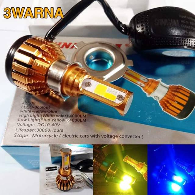 Jual Lampu led 3sisi 3warna shinagawa - Lampu led motor H6 H4 kipas ...