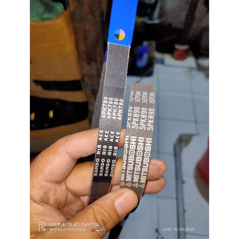 Jual fan belt tali kipas alternator dan ac Suzuki karimun estilo 3 clyinder 4PK780 dan 5PK890 ...