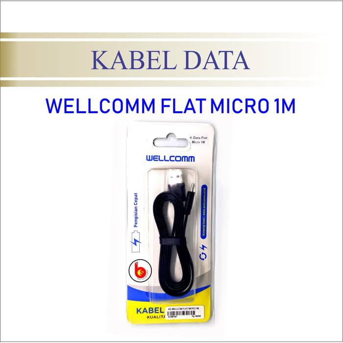 Jual Kabel Data Wellcomm 1M Flat Micro | Shopee Indonesia