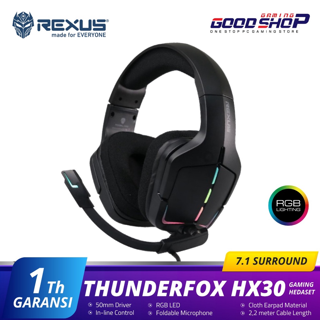 Jual Rexus Thundervox Stream HX30 / HX-30 7.1 Surround - Gaming Headset ...