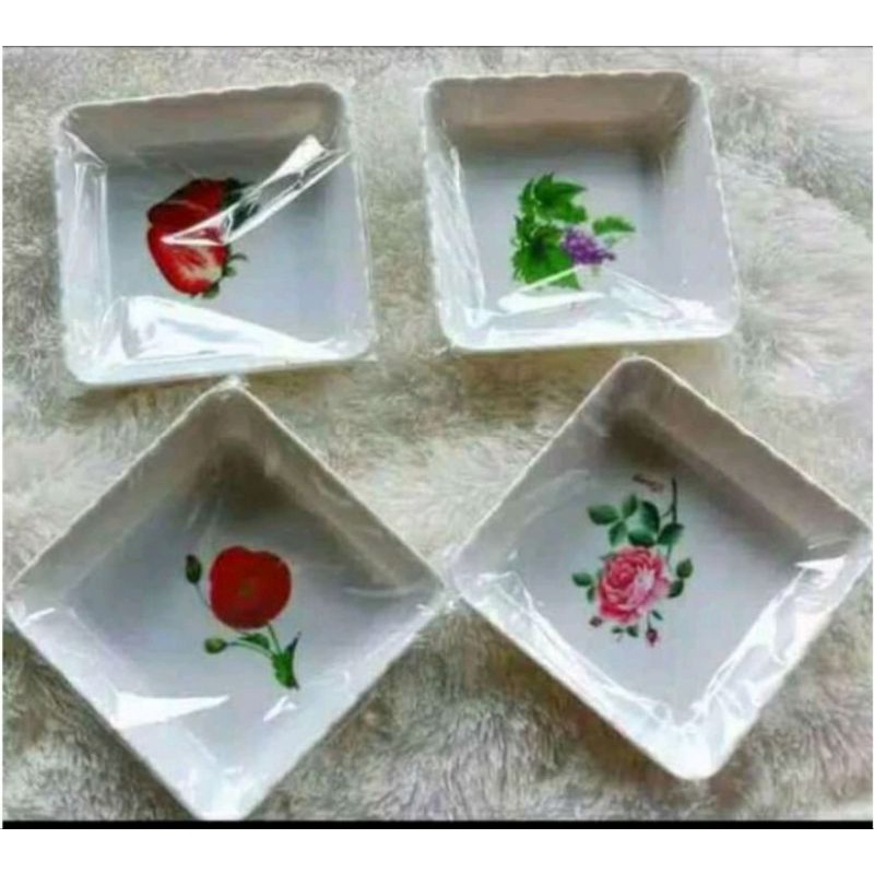 Jual Souvenir mangkok petak melamin kemasan plastik isi 50 pcs | Shopee ...